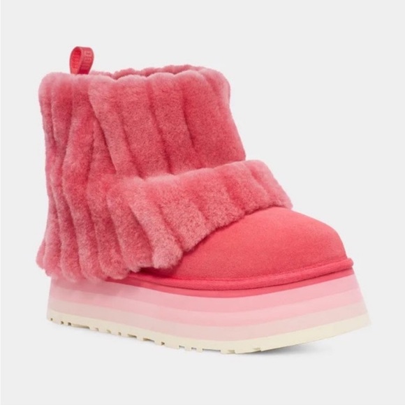 UGG | Shoes | Ugg Classic Mini Sherpa Corduroy Pink Platform Boots Size ...